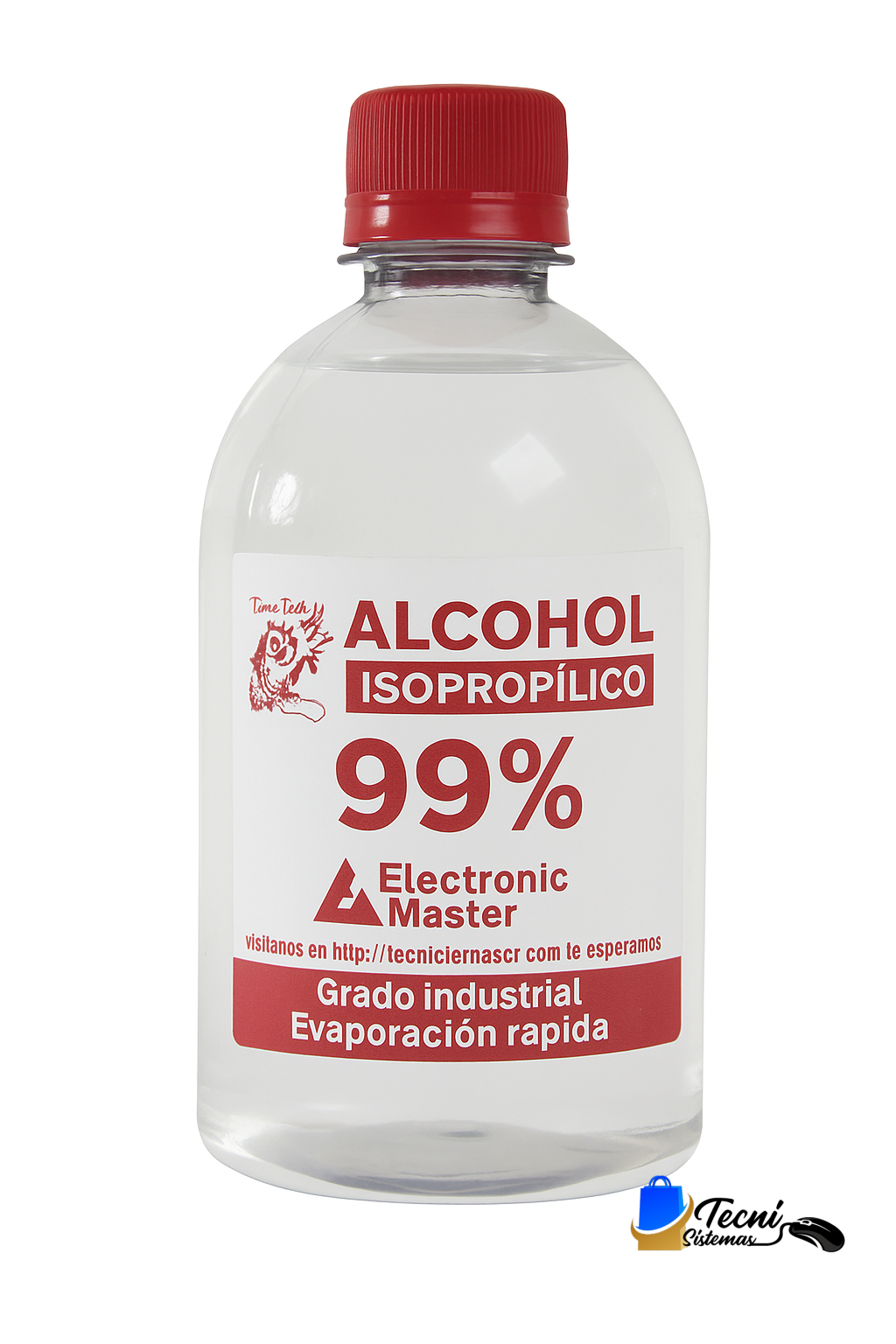 Alcohol Isopropílico 99% 500ml para limpieza y desinfección